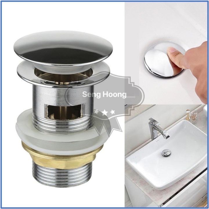 1-1/4" 32mm 80mm Stainless Steel Pop Up Waste With Overflow 洗脸盆弹跳下水器 ...