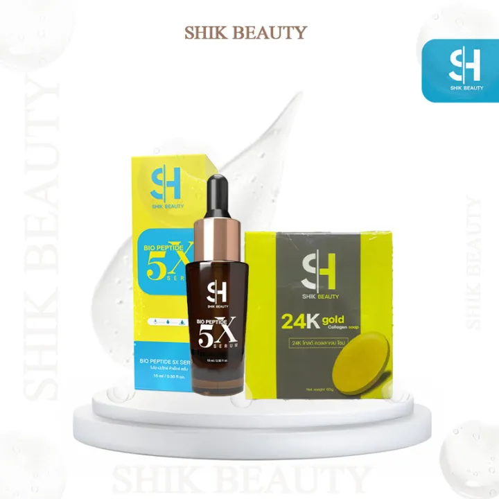 SHIK BEAUTY 24K Gold Collagen Soap + 5X Serum Set | Brightening & Anti ...