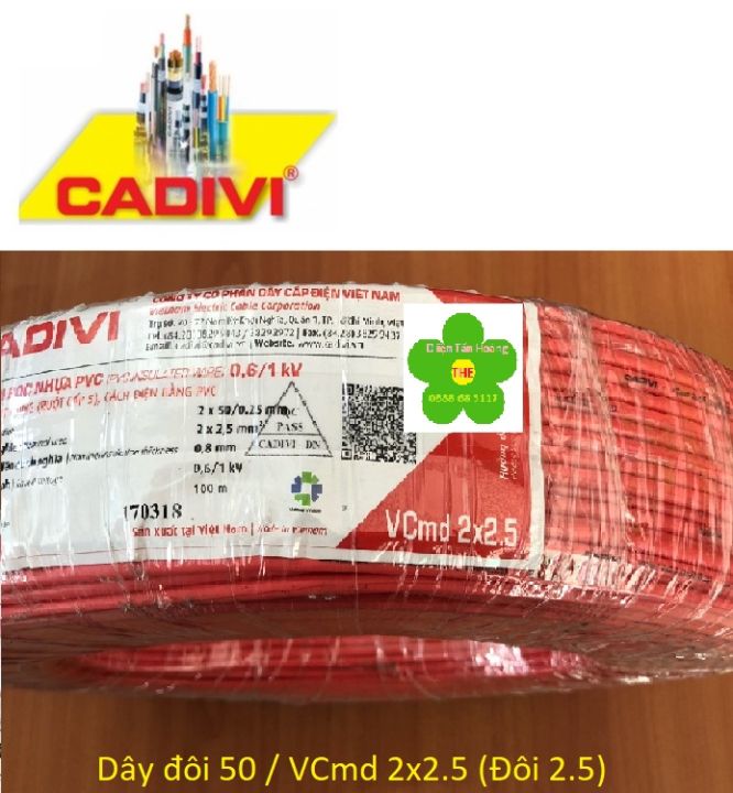 Dây điện đôi CADIVI - VCmd 2x2.5 ( 2x50 ) Dây Điện Đôi 50 (Vcmd2x2.5 ...