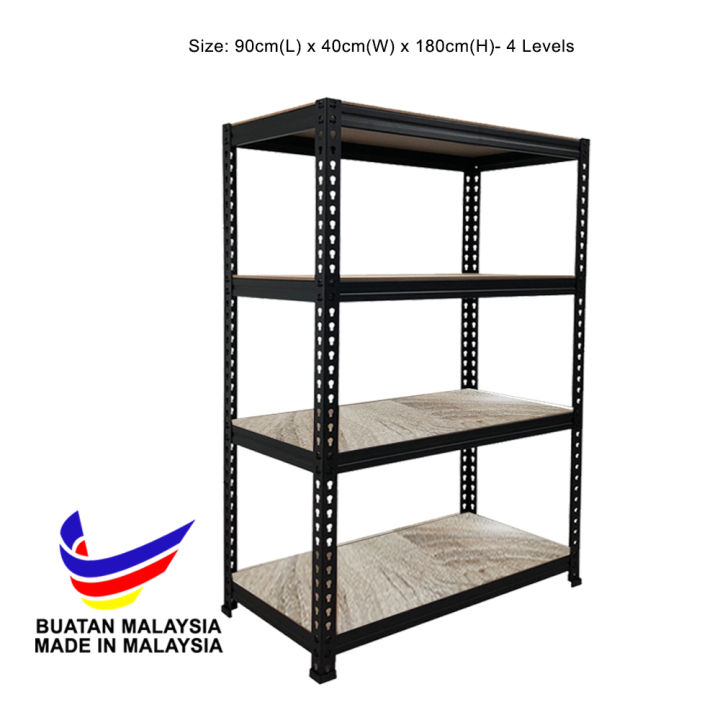 4 Tier Boltless DIY Racking Storage Racking Multi Purpose Racking Rak ...