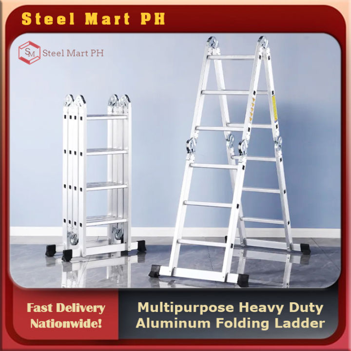 Folding Ladder Aluminum Ladder Heavy Duty Thickened and Adjustable ...