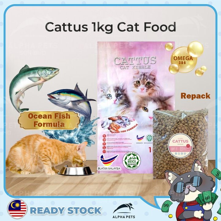 ALPHA PETS Cattus Cat Dry Food Repack 1kg Ocean Fish Milk Cat Food Pet ...