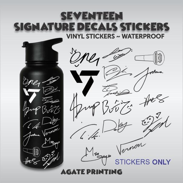 SEVENTEEN SIGNATURES STICKERS DECAL for TUMBLERS, LAPTOPS, PHONES ...