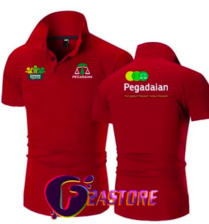 KAOS MODEL POLO KERAH PEGADAIAN- BAJU PEGADAIAN, BISA CUSTOM GANTI LOGO ...