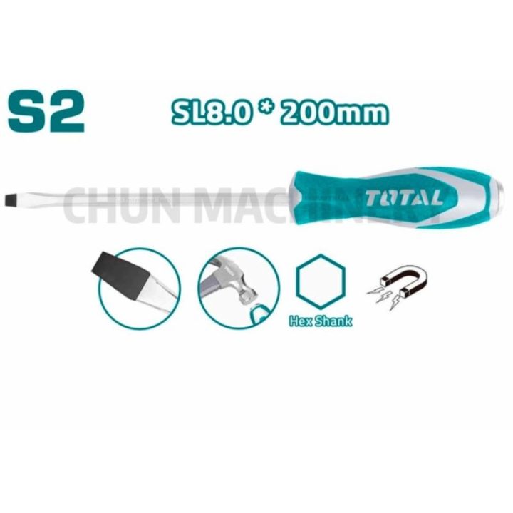 TOTAL SLOTTED GO-THROUGH SCREWDRIVER | Lazada