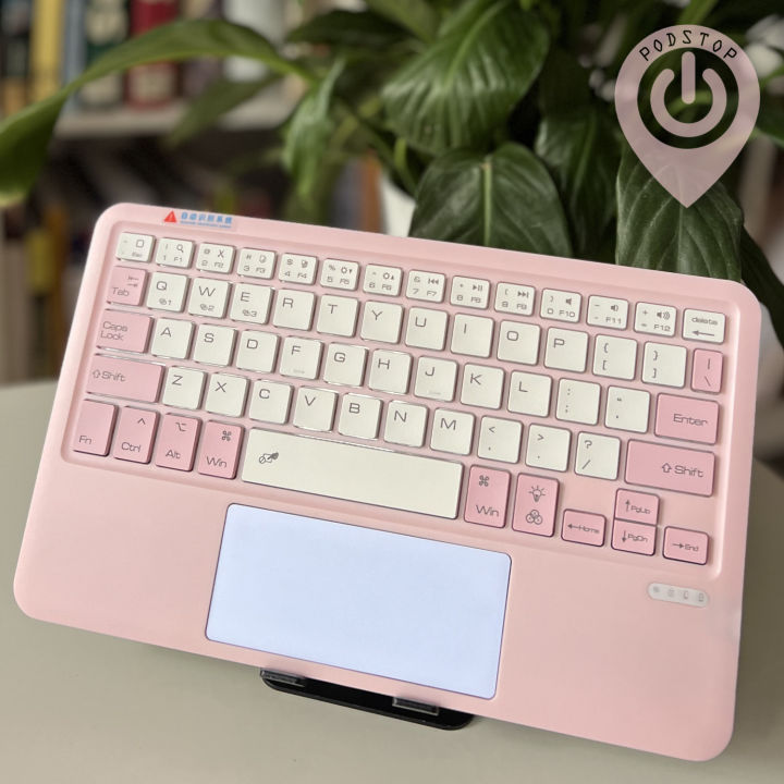 Ultra Thin Backlit Bluetooth Keyboard with TouchPad (Pairing 3 Devices ...