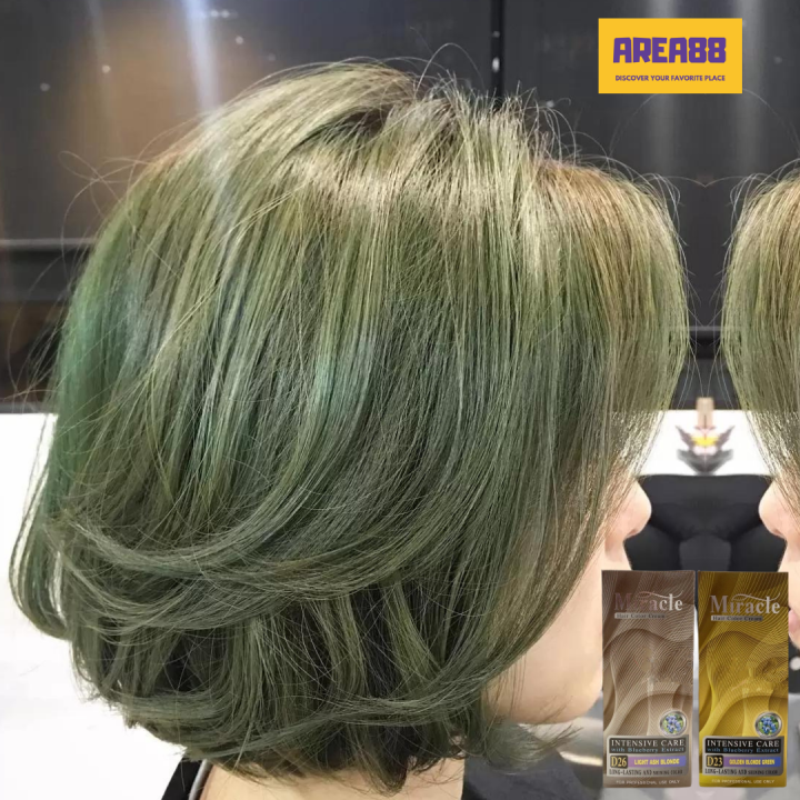 ครีมเปลี่ยนสีผม สีเขียวหม่น สีน้ำตาลทองหม่นเขียว สีบลอนด์ทองหม่นเขียว ...