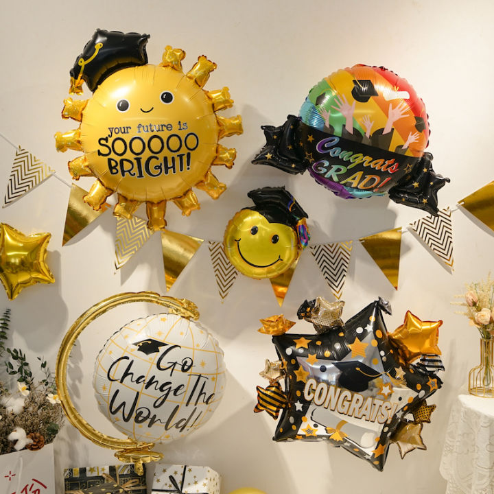 Party Needs Congratulation Decoration Set Grad Assorted Foil Balloon ...