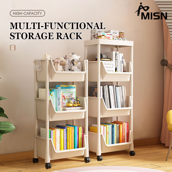 MISN 2/3/4/5 Layer Trolley Organizer Cart Moving Rack Bookshelf Storage ...