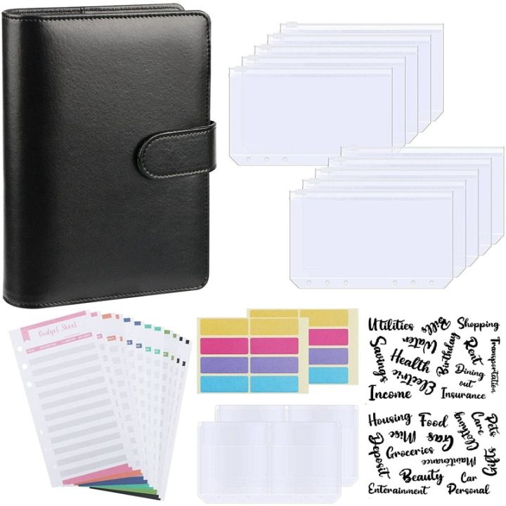 A4(RHEP) Budget Binder, A6 PU Leather Notebook Planner Organizer ...