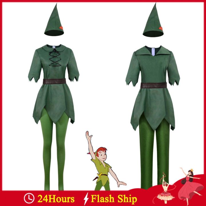 ชุดคอสเพลย์ Bobby Driscoll Peter Pan สีเขียว พร้อมหมวก เหมาะกับวันฮา ...