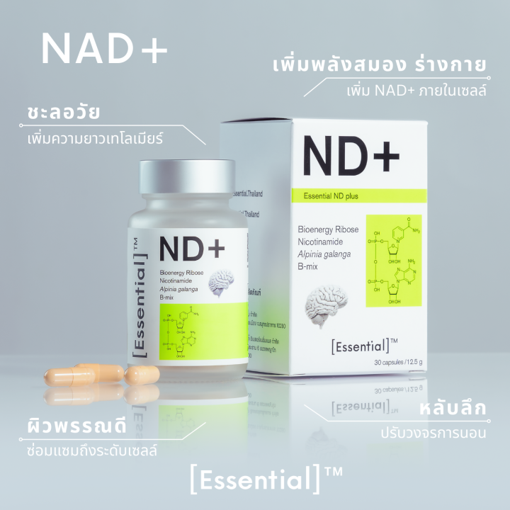 Essential NAD+ อาหารเสริมเพื่อสุขภาพ ชะลอวัย หลับลึก เพิ่มพลังสมอง ...