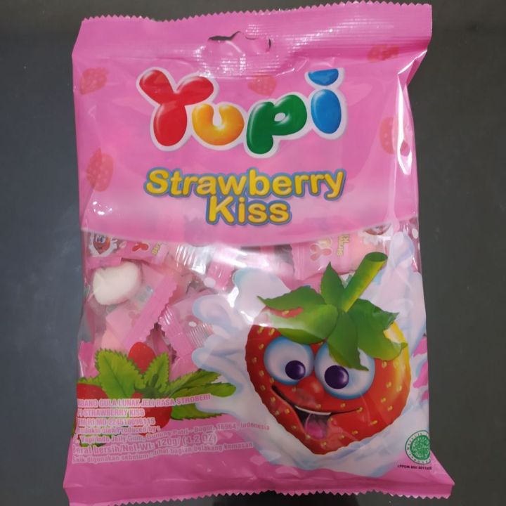 Yupi permen strawberry kiss 120 gr. | Lazada Indonesia
