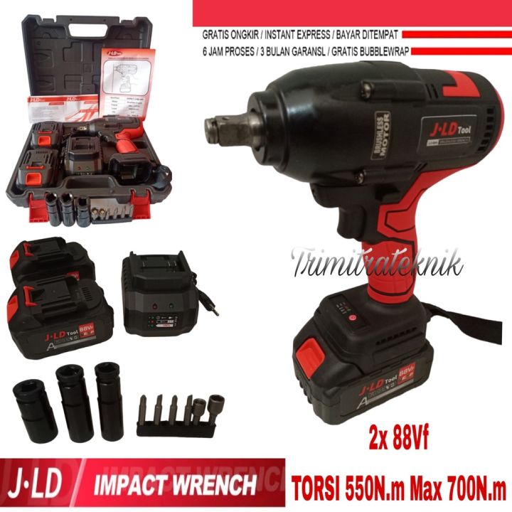 [Tdk trm PayLater] Impact JLD Torsi Besar Cordless Impact Wrench J48V ...