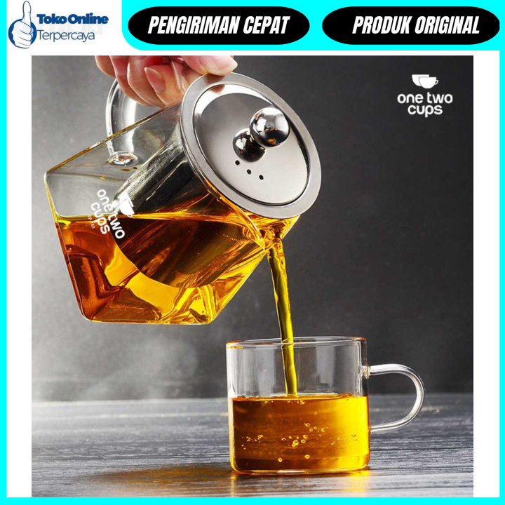 One Two Cups Teko Kaca Teh Pitcher Borosilikat dengan Saringan - TP-761 ...
