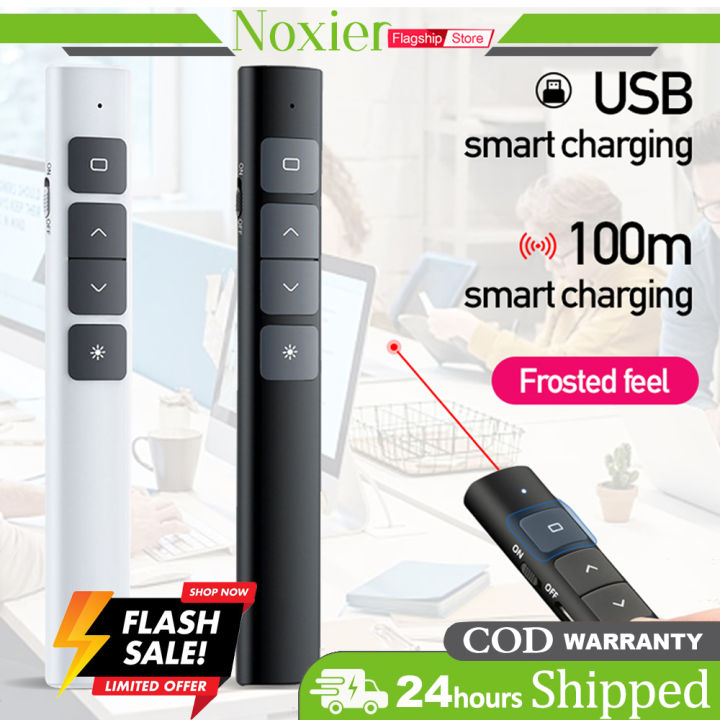 2.4G Rechargeable Wireless PowerPoint Presenter Clicker With Laser Remote Control For Office PPT ...