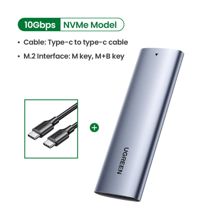 【No HDD】UGREEN SSD Case 10Gbps NVMe M2 SSD NGFF B Key M+B Key Case For ...
