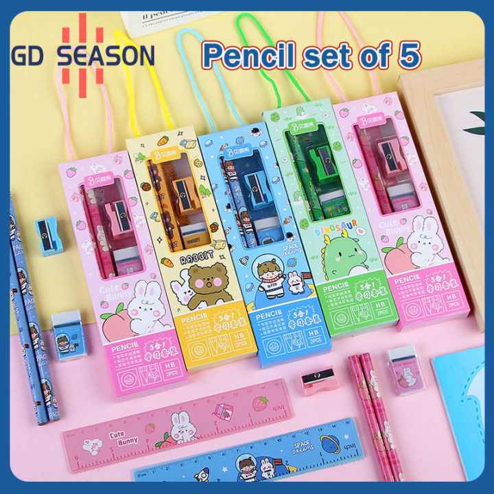 5 in 1 Study Set Student Gift Portable Stationery Set Gift Box | Lazada PH