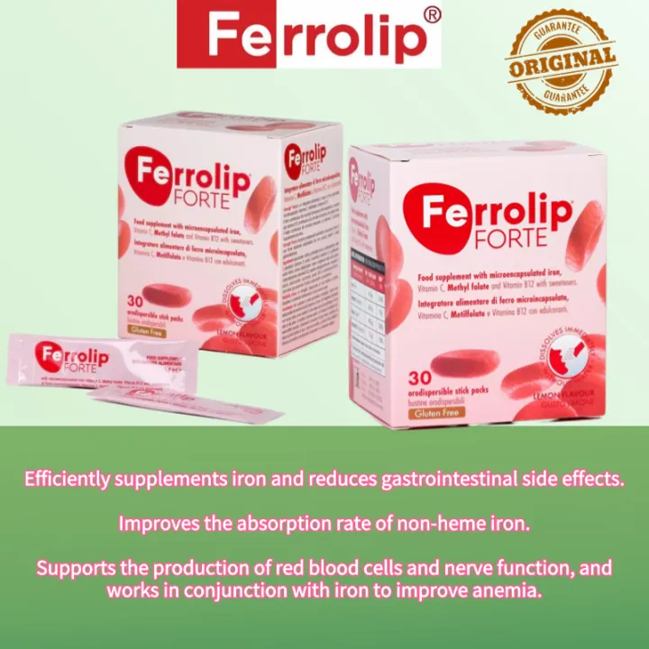 Ferrolip Forte - Microencapsulated Iron & Vitamin C Supplement Iron ...