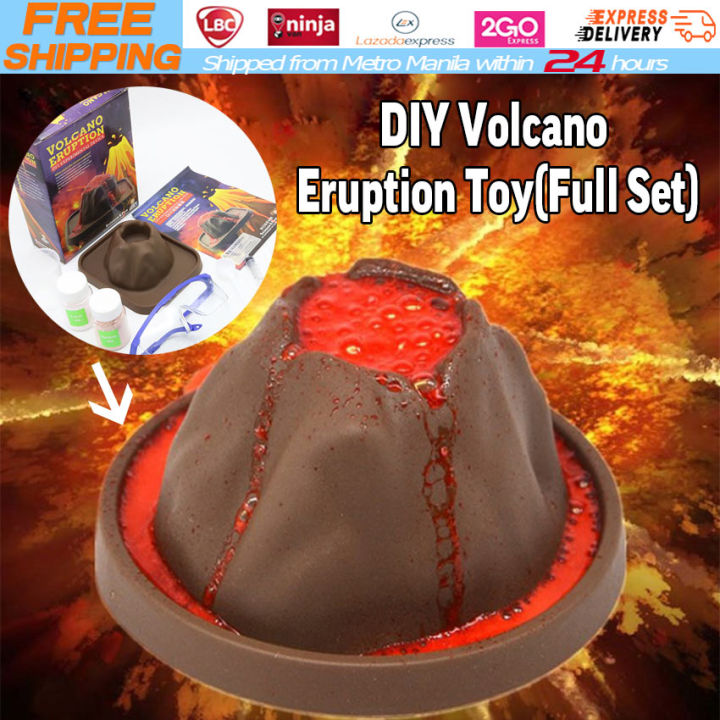 【Local Warehouse】Kids DIY Handmade Volcano Eruption Physical Chemical ...