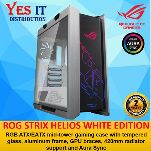 Asus ROG Strix Helios White Edition RGB ATX/EATX Mid-tower Gaming Case ...