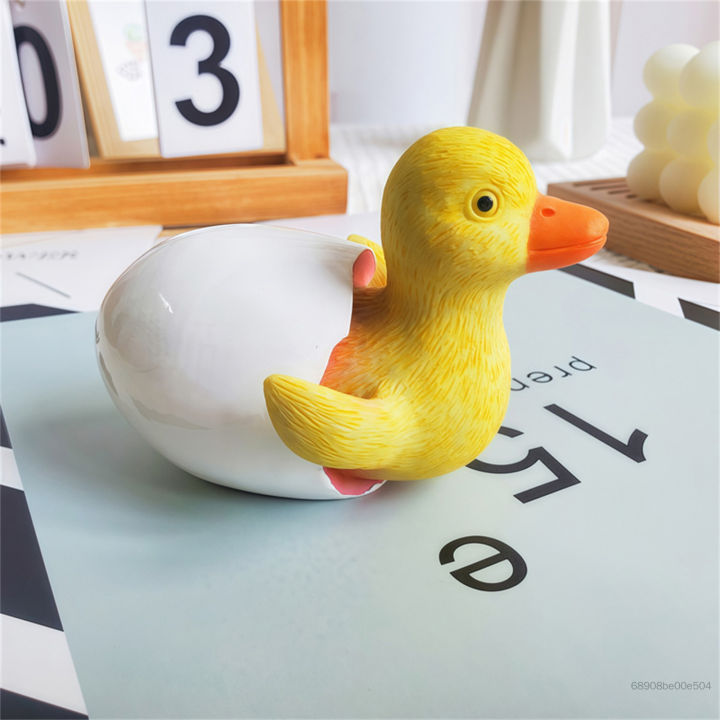 Hatching Baby Duck Resin Figurine Yellow Duck Hatching from Egg Resin ...