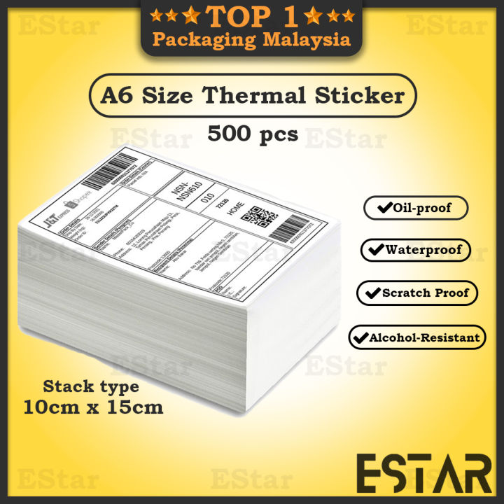 500pcs Thermal Sticker A6 Paper Roll Fold Stack Airway Bill Sticker ...