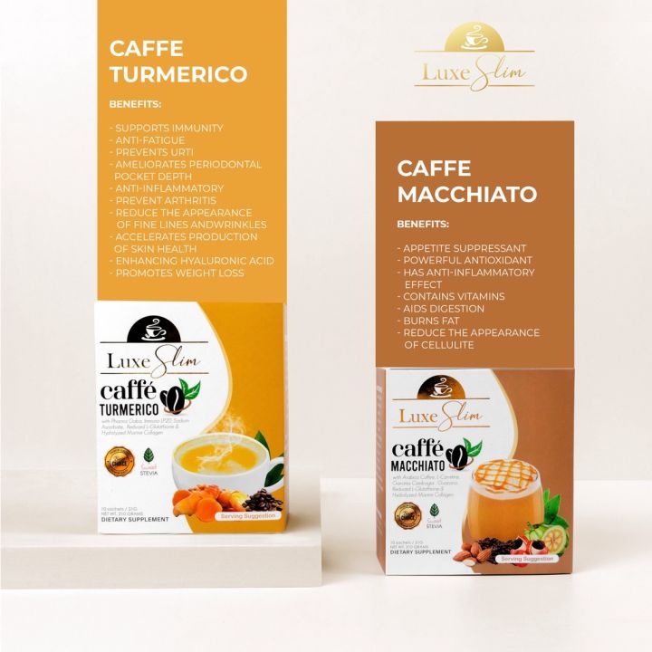 Luxe Slim Coffee | Caffe Macchiato and Caffe Turmerico | Lazada PH