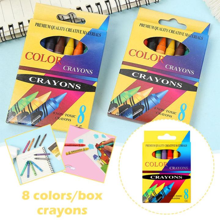 8 Colors Crayons For Kids School Supplies Grades 3-5 Coloring DIY 8 ...