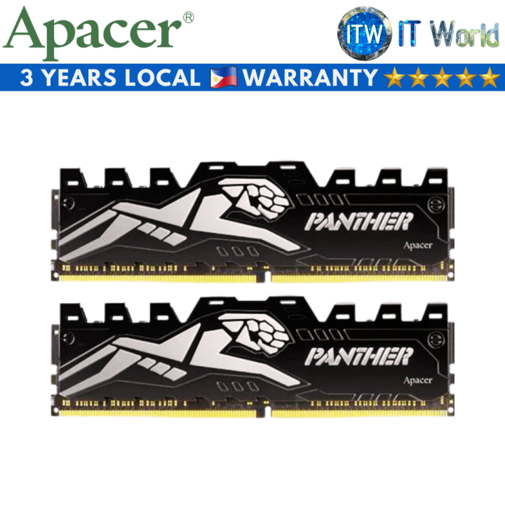 Apacer Panther Golden 16GB (8GBx2) DDR4-3600Mhz Gaming Memory Module ...
