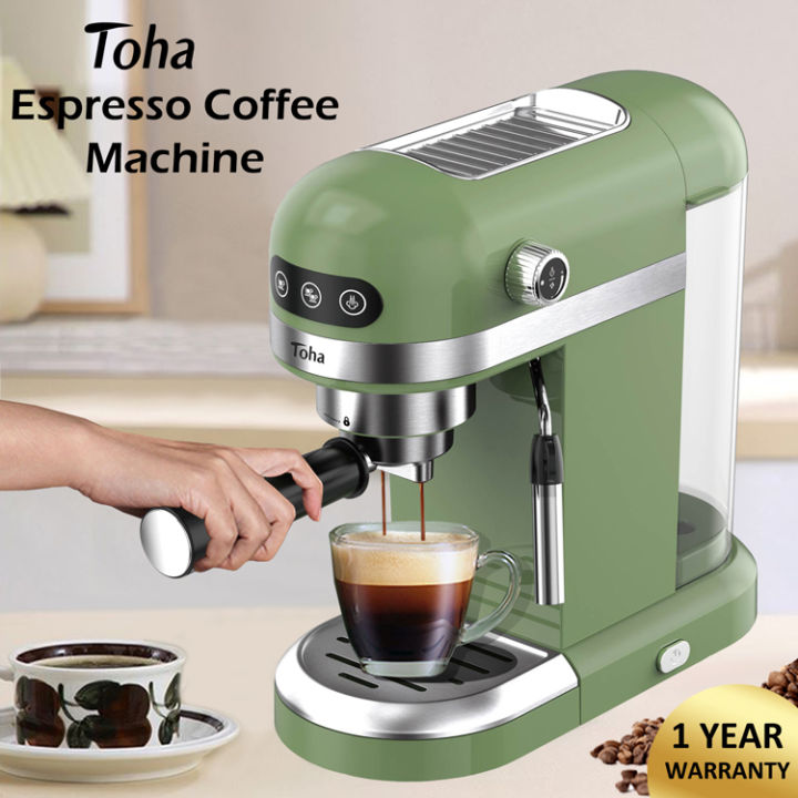 Toha Espresso Coffee Maker Machine With Milk Frother Wand for Espresso ...