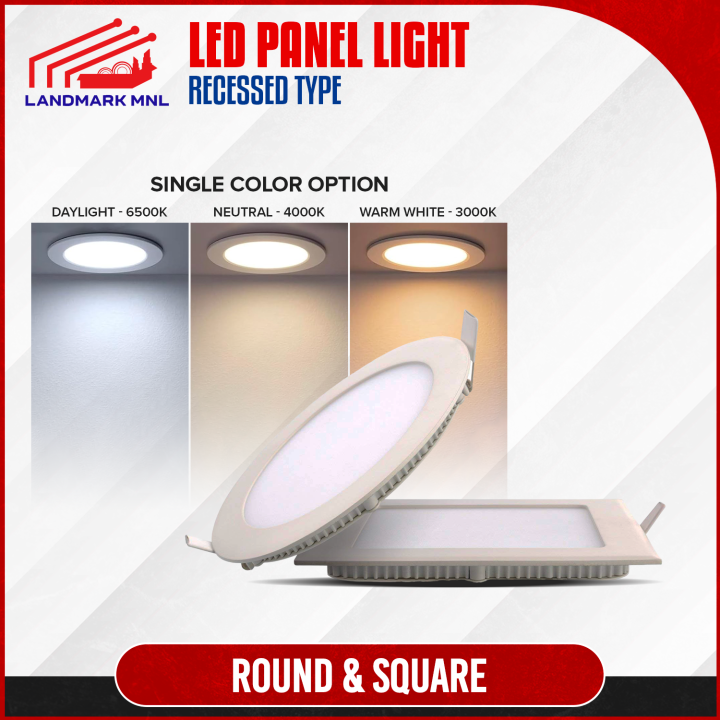 LED Recessed Panel Lights 3w, 6w, 9w, 12w, 18w, 24w Ceiling Light ...