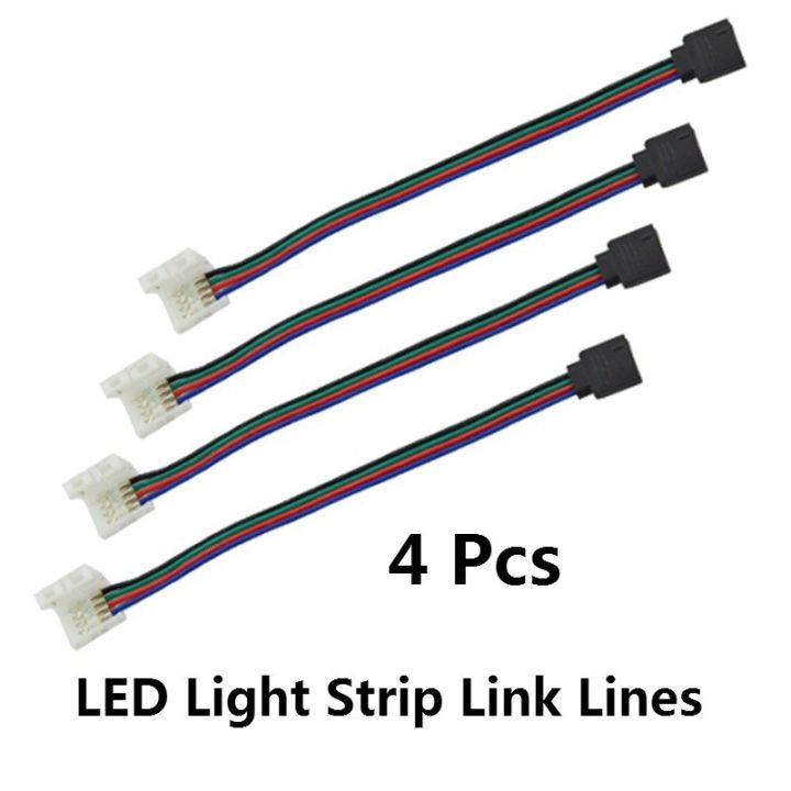 4 Pcs 4pin RGB Female Led Strip No Soldering Connector Clip Cable Led ...
