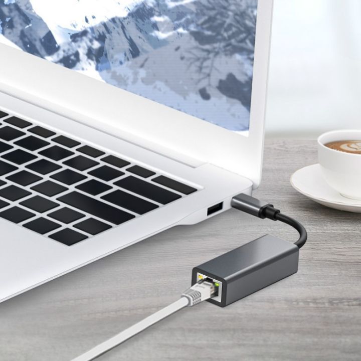 P USB 3.1 Type-C To RJ45 100 / 1000 Mbps Externet Converter Cable ...