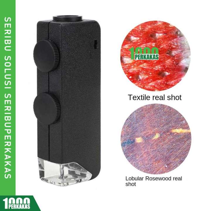 1P Saku Mikroskop Mini LED 60X-100X AE90 / Microscope Kaca Pembesar ...