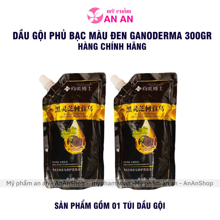 Dầu Gội Phủ Bạc Nhuộm Đen Tóc Linh Chi Ganoderma 300ml, Dầu Gội Linh ...