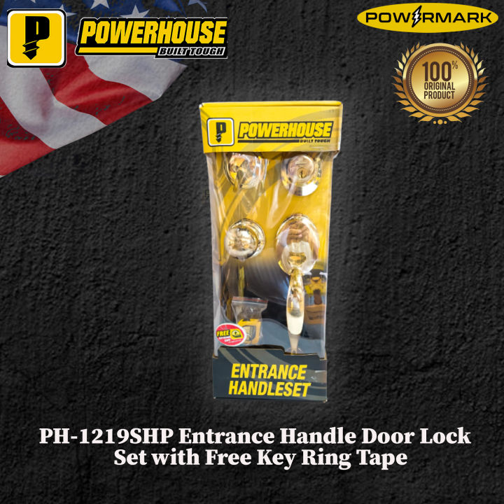 POWERHOUSE PH-1219SHP Entrance Handle Door Lock Set with Free Key Ring ...