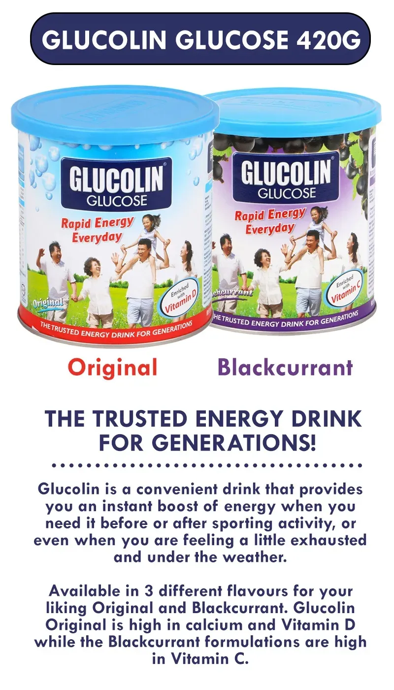 Glucolin Energy Drink 420G - Original(Enriched with Vitamin D) | Lazada