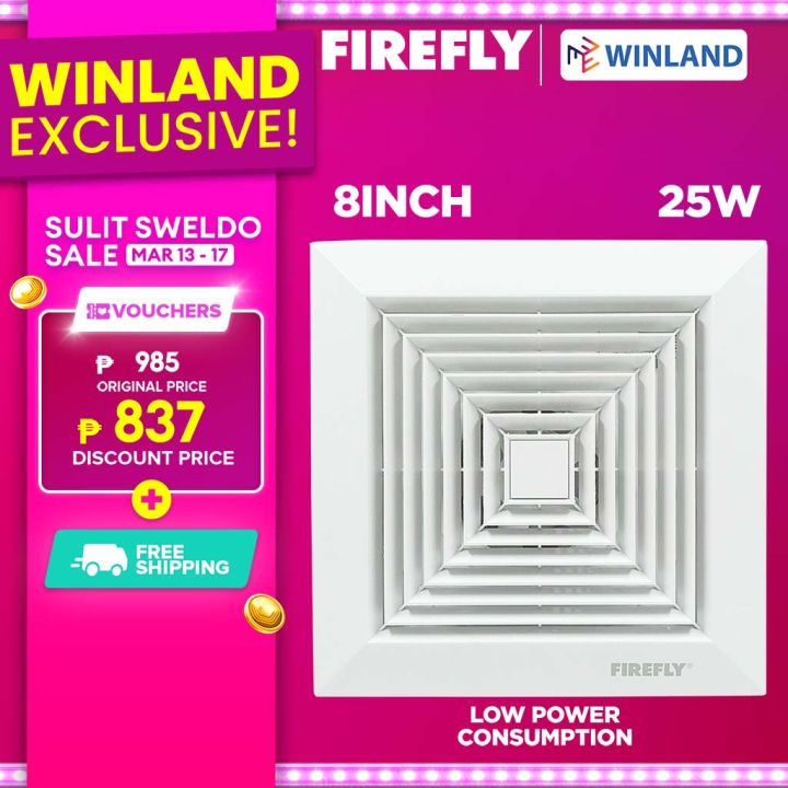Firefly by Winland 8inch-12inch Ceiling Mounted Exhaust Fan Slim Radial ...