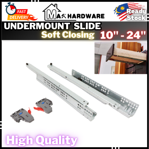 UNDER-MOUNT EXTENSION DRAWER SLIDE WITH SOFT CLOSE RAIL LACI UNDER ...