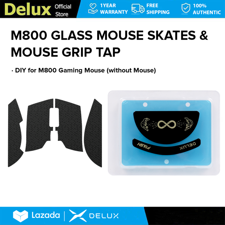 Delux M800 Glass Mouse Skates & Mouse Grip Tap DIY for M800 Gaming ...