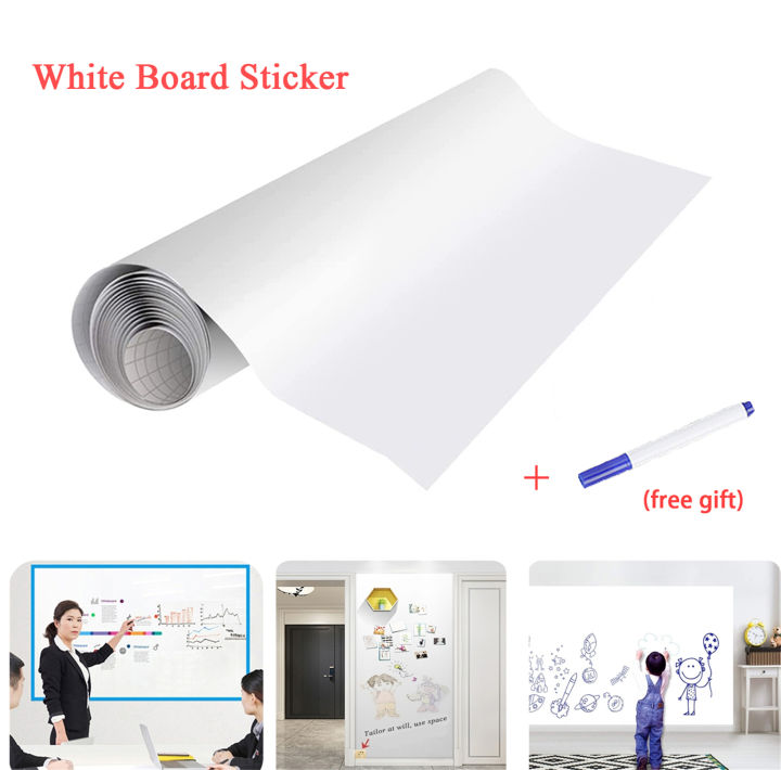 Self Adhesive White Board Paper - Large Whiteboard Wall Stickers Roll ...
