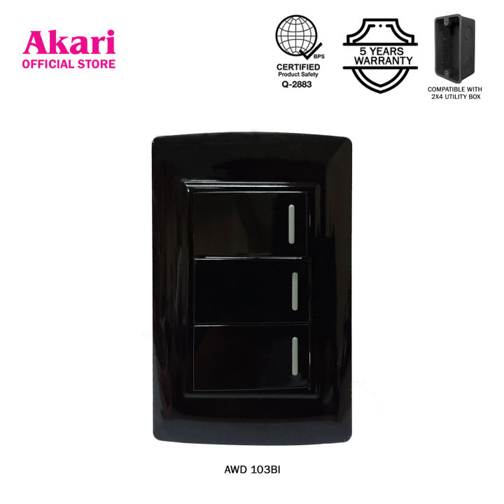 Akari 3 Gang 1 Way Switch 10A, 250V | Lazada PH