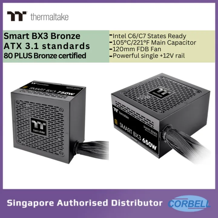 Thermaltake Smart BX3 Bronze certified Power supply built to ATX 3.1 (650W/750W) [THE 3000 THE ...