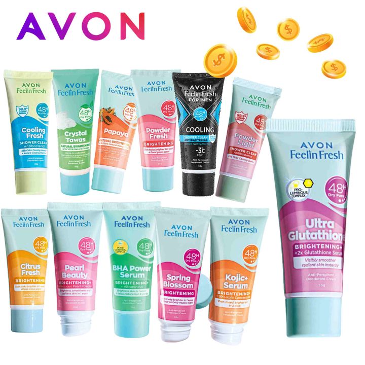 AVON FREE SHIPPING FEELIN FRESH QUELCH WHITENING ANTI-PERSPIRANT DEO ...