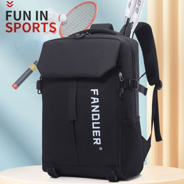 Large capacity badminton tennis backpack, dirt resistant sports ...