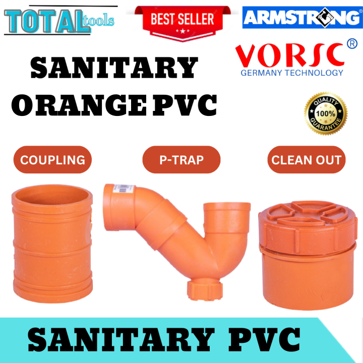 PVC FTTINGS, SANITARY ORANGE P-TRAP/CLEAN OUT/COUPLING | Lazada PH