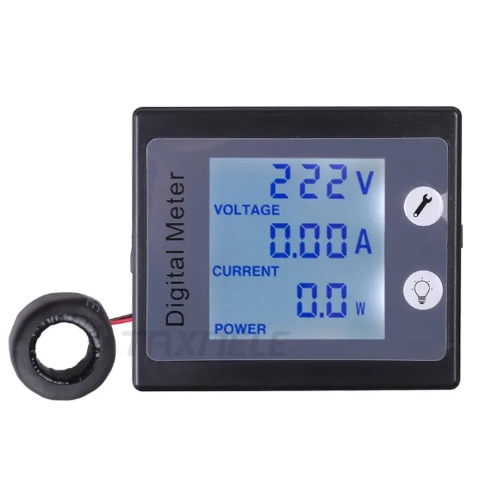 AC Single Phase Digital Voltage Current Power Meter Wattmeter 80-260VAC ...