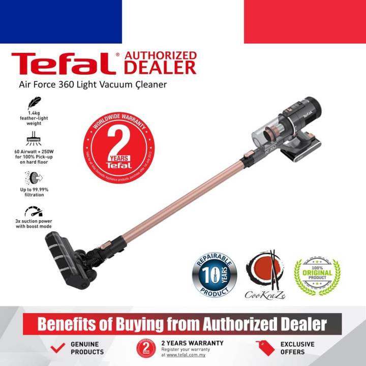 Tefal Air Force 360 Light Cordless Handstick Vacuum Cleaner TY5516 ...