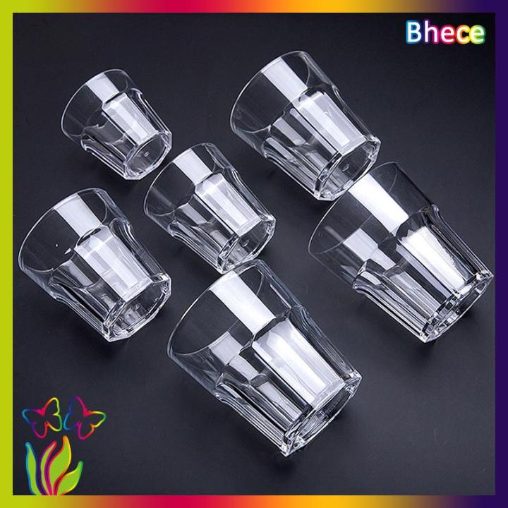 Bhece Acrylic Whiskey Cups Unbreakable Transparent Beer Cup Plastic ...